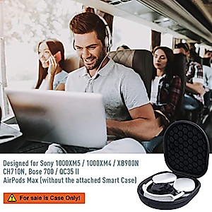 ProCase Hard Case for Sony WH1000XM5/ WH1000XM4/ WHXB910N/ WHCH710N/ WHXB900N/ Bose 700/ QC35 II Wireless Noise Cancelling Headphones, Travel Carrying Bag with 2 Dust Covers & a Storage Case -Black