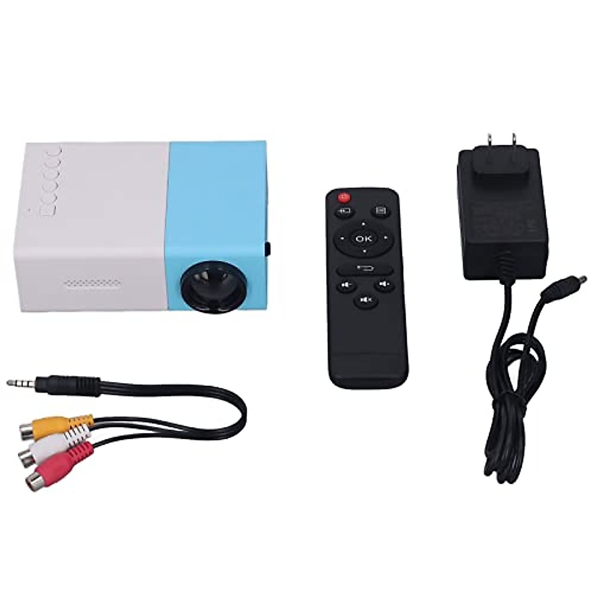 FOUF 1080P HD WiFi Bluetooth Projector, Diffuse Reflection Imaging Movie Projector, Built in HiFi Speaker, Portable Mini LCD Video Projector Compatible with Smart Phone/Laptop/PC/DVD/TV(US Plug)