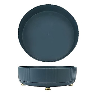 banapoy Lazy Susan Turntable, Round 360 Rotating Spice Organizer Rack Multifunctional Spinning Lazy Susan Display Tray, Non Skid, for Kitchen Countertop Makeup (Blue)