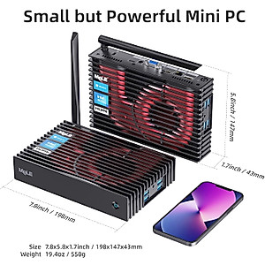 MeLE Mini PC Fanless PCG35HD N5105 Micro Computer, 8GB 128GB Small Desktop Server, Support Triple Monitor 4K WiFi5 Gigabit Ethernet BT5.2 PXE Unlock BIOS Auto Power on Industrial IoT Business