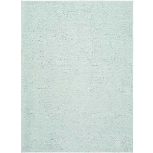 Mark&Day Washable Rugs, 7x9 Tobey Solid and Border Seafoam Area Rug, Green Carpet for Living Room, Bedroom or Kitchen (6'7" x 9', Machine Washable)