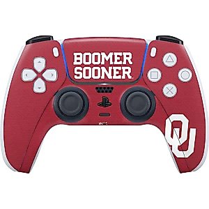 Skinit Decal Gaming Skin Compatible with PS5 Controller - Officially Licensed University of Oklahoma Boomer Sooner Design