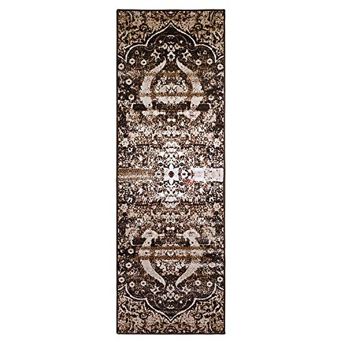 BNM Indoor Runner Rug, Modern Home Decor for Living Space, Kitchen/ Dining Room, Bedroom, Office Floor, Entryway, Non-Slip Machine Washable Rugs, Oswell Collection, 2' 7" x 8', Chocolate