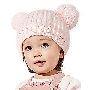 FURTALK Toddler Winter Hat Pom Beanie Fleece Lined Knit Hats for Baby Kids Boys Girls 1-3 Years