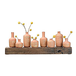 Main + Mesa Stoneware Vases with Gold Pattern, Set of 8