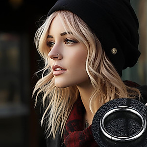 FIBO STEEL Cartilage Hoop Earrings for Men Women Stainless Steel CBR Hinged Clicker Nose Ring Helix Septum Couch Daith Lip Tragus Piercing Sleeper Earrings Jewelry Set 18G 10MM