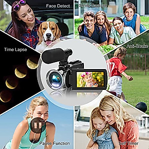 Hojocojo Video Camera Camcorder 4K 36.0 MP Vlogging Camera Recorder for YouTube 3.0 Inch IPS Screen 18X Digital Zoom Camcorders Camera with Batteries & Tripod