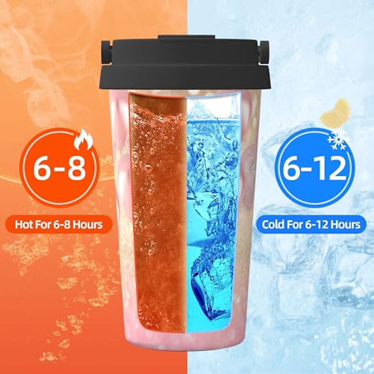 WANGXUEE Red glitter balloon Print 500ml Stainless Steel Travel Tumbler Double Wall Vacuum Insulated Coffee Mug