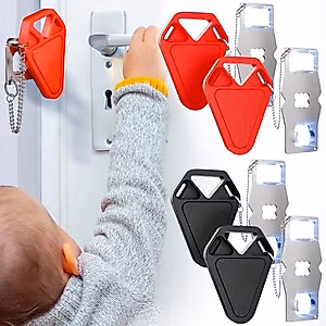 Portable Door Lock for Travel Essential: 4Pack Upgraded Hotel Home Security Safety Locks from Inside Apartment Traveling Front Door Room Security Devices Travel Gifts for Travelers Women