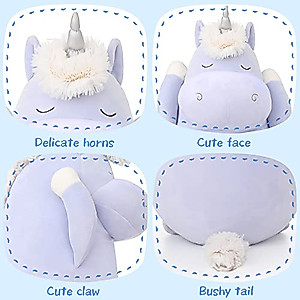 MorisMos 36.2" Unicorn Body Pillow Large Hugging Pillow Unicorn Stuffed Animal,Soft Plush Toy for Kids Girl, Animal Body Pillow for Christmas Birthday Valentine's Day, Blue