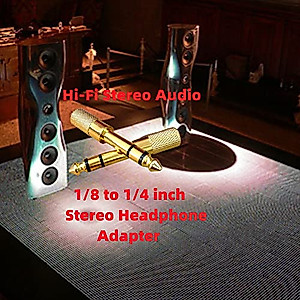 Sam&Johnny Stereo Audio Jack Adapter 6.35mm (1/4 inch) Male to 3.5mm (1/8 inch) Female TRS Audio Adapter for Aux Adapter, Guitar, Headphones, Amplifier(5-Pack)