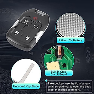 X AUTOHAUX HYQ1AA 315MHzReplacement Keyless Entry Remote Start Smart Car Key Fob for GMC Terrain 2018 2019 2020 2021 2022 13584502 5 Key Button with Door Key