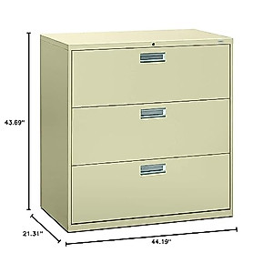 600 Series Three-Drawer Lateral File, HON693LL 42w x 19-1/4d, Putty