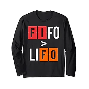 FIFO LIFO Math Accountant Finance CPA Bookkeeper Funny Cute Long Sleeve T-Shirt
