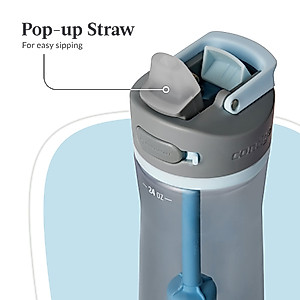 Contigo Wells Plastic Filter Water Bottle with Leak-Proof Straw Lid and Replacement Filter