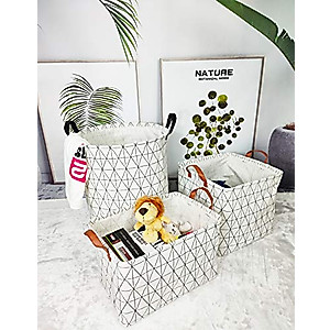 ASKETAM Kid Cute Rectangle Toy Box for Girl, Baby Collapsible Toy Storage Bin Nursery Child Playroom Bedroom Decor Clothes Storage Bin Gift Basket(Geometric diamond)