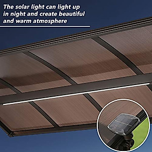 Patio Tree 3 Person Outdoor Porch Swing Deluxe Patio Hammock Swing Glider Bench with LED, Adjustable Hardtop Canopy and Sunbrella Pillows