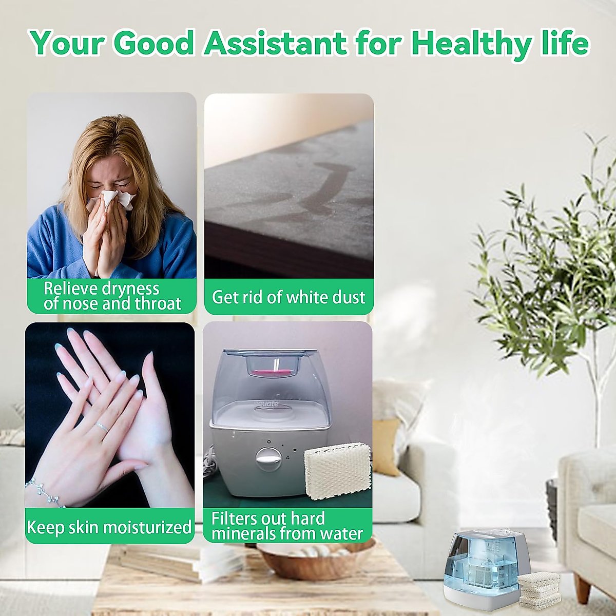 kakofaci WF813 Humidifier Filters Replacement Compatible with Equate EQWF813 PCWF813 Relion RCM832 RCM-832N Protec RWF813 EQ-2119-UL PCCM-832N Cool Mist Humidifiers Wick Filter - 6 Pack