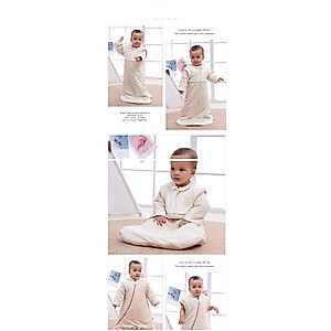 OuYun Baby Sleeping Bag 100% Cotton Sleeves Detachable Wearable Blanket Winter,Sunflowers,Meduim