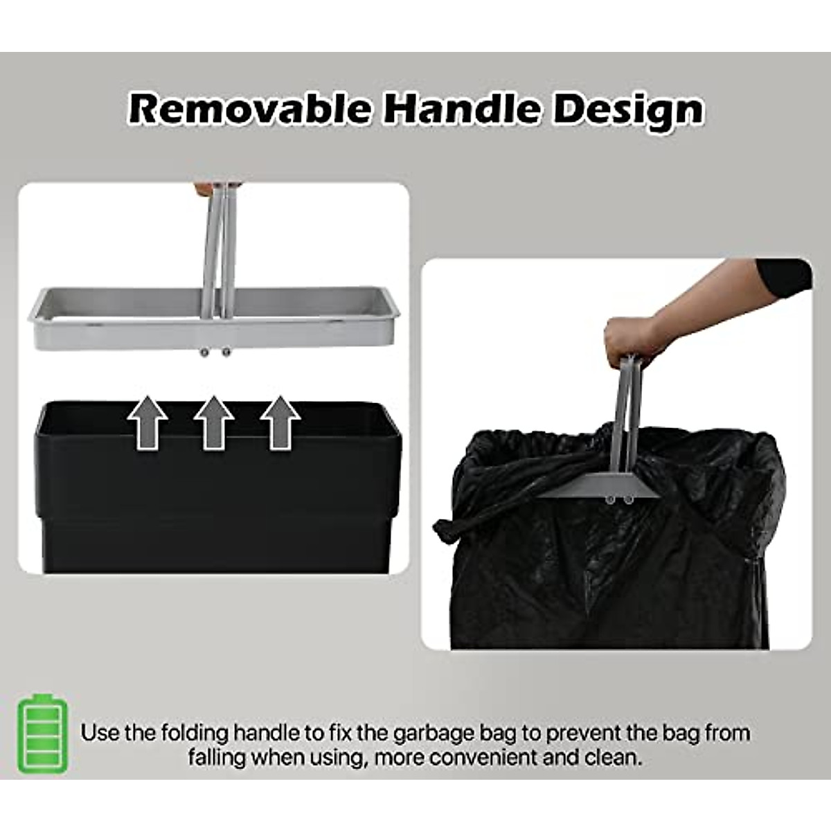 13 Gallon Trash Can Automatic Touch-free Kitchen Garbage Can, Plastic Large Capacity Bathroom Rubbish Can with Lid and Motion Sensor, Smart Trash Can Waste Bin for living Room Office Narrow Space, Black