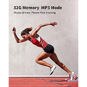 Bone Conduction Headphones, IPX7 Waterproof Open Ear Headphones with 32G MP3 Player Bluetooth 5.3 Wireless Headset Sport Headphones with Built-in Mic, Sweatproof Headset for Running, Cycling