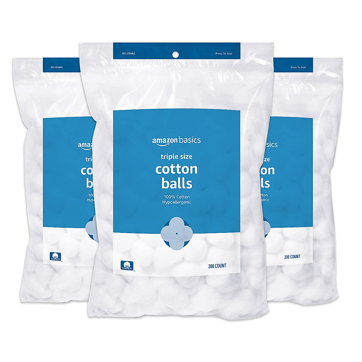 Amazon Basics Cotton Balls, 600 Count (3 Packs of 200) (Previously Solimo)