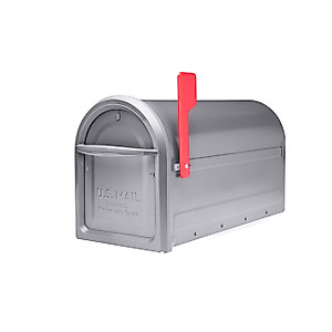 Architectural Mailboxes Mapleton Galvanized Steel Post Mount Mailbox, Compatibility Code F, 7900-2GR-R-10, Graphite, Large Capacity