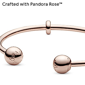 PANDORA Rose Open Bangle, Logo Caps