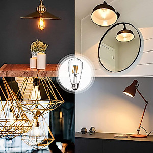 Lightique Vintage LED Edison Bulbs 60 Watt Equivalent, 6W Dimmable Edison Light Bulbs E26 Edison Bulbs ST58 LED Filament Bulb Soft White 2700K,Clear Light Bulbs for Decotate Home,Restaurant, 6 Packs