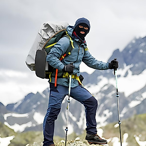 FANELIK 3-Hole Knitted Full Face Cover Ski Mask, Winter Balaclava Warm Knit Full Face Mask for Outdoor Sports A-black