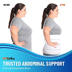 NYOrtho Bariatric Abdominal Binder,12-Inch Wide Elastic Belly Wrap for Plus-Size Men and Women,Post-Surgery Stomach Compression Garment for Hernia Surgery, Natural Birth, Abdominal Injuries