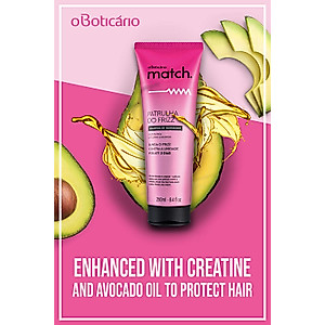 O BOTICARIO Match Frizz Patrol Shampoo, 8x Less Frizzy Hair, Hydrating Anti Frizz Shampoo with Avocado, 8.4 Ounce Oil & Creatine