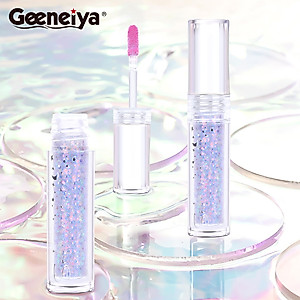 Glitter Liquid Eyeshadow Glitter Eye Makeup Galaxy Liquid Eyeshadow Korean Makeup, Pigmented, Long Lasting, Quick Drying, Loose Glitter Glue for Crystals Eye Makeup