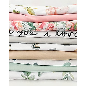 NODNAL CO. Baby Swaddle Blanket - Large Premium Viscose from Bamboo - 46in x 46in Baby Girl/Boy Infant Swaddling Wrap Receiving Blanket - Gender Neutral Baby Shower Newborn Gift (I Love You)