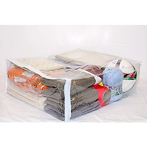 5-Pack Clear Vinyl Zippered Storage Bags 20 x 23 x 8 Inch