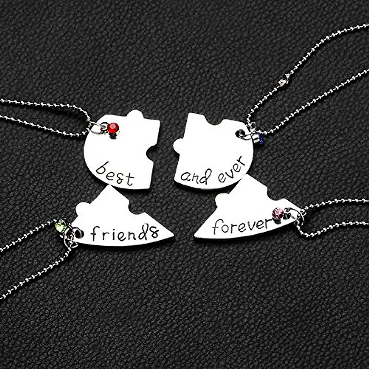 MXXGMYJ Best Friend Necklaces Gifts for 4 Bff Friendship Necklace Matching Heart Necklace for Best Friends Birthday Christmas Gifts for Women Teen Girls