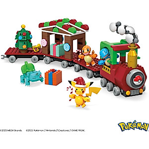 MEGA Pokémon Building Toys Set Holiday Train with 373 Pieces, 4 Articulated and Poseable Characters and Surprises, for Kids (Amazon Exclusive)
