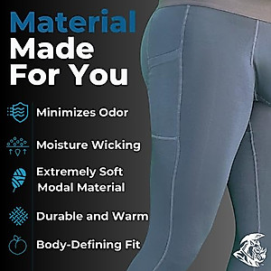 Real Men 28in Modal Leggings D Pouch Med 1pk Gry Modal Mens Tights with Pouch Mens Tights and Leggings Men's Underwear Thermal