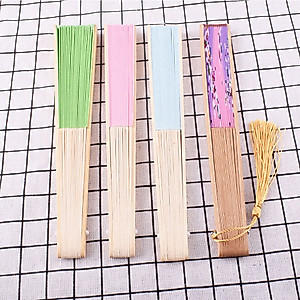 Hand Fan Fan Folding Hand Held Chinese Fans Craft Gift Small Folding Hand Fans for Women for Party Dance Performance Decoration Summer Gift 1pcs (Green)