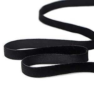 Ribbli Polyester Black Velvet Ribbon,3/8 Inch,10-Yard Spool,Use for Choker,Gift Wrapping,Floral Bouquets, Boutonnieres