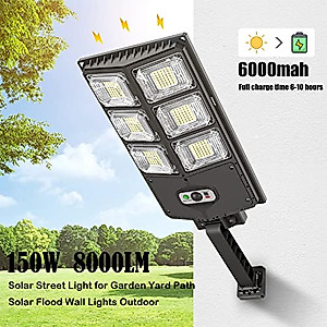 150W Solar Lights Outdoor, 3 Modes Led Solar Wall Light Motion Sensor with Remote Control, 8000LM IP65 Waterproof Solar Flood Lights Lamp for Yard, Garden, Path, Parking lot