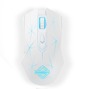 AJ52PRO Wired Wireless Bluetooth Gaming Mouse with RGB LED Backlight Adjustable 10000DPI Ergonomic 7 Programmable Button Rechargeable 800mAh Battery 2.4Ghz USB Receiver for PC Mac PS4 Gamer(StarWhite)