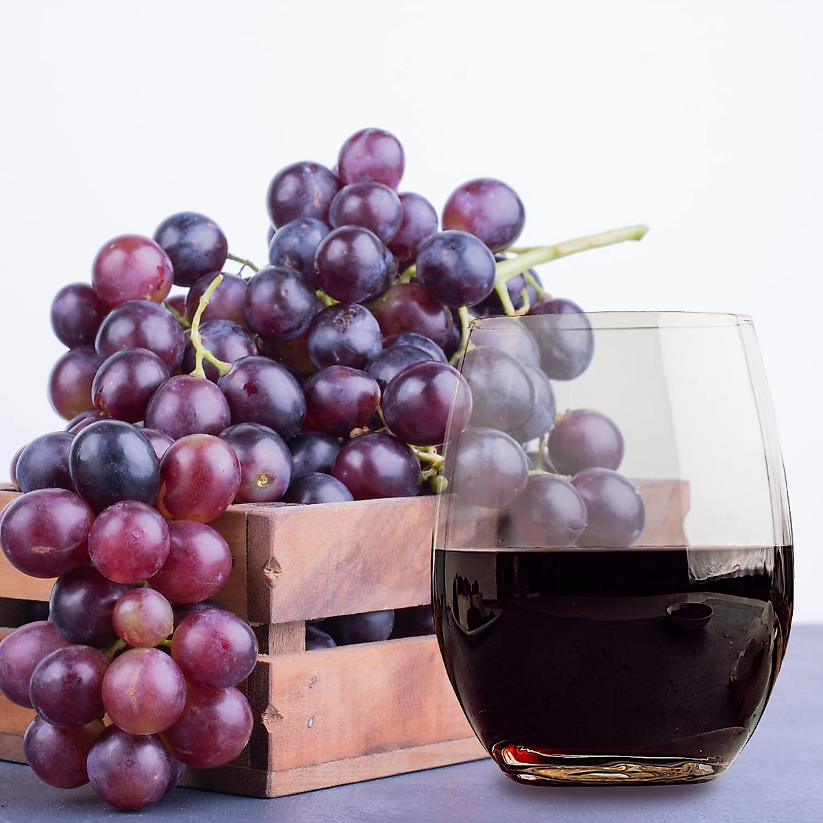 Season STORY Crystal Stemless Wine Glasses Set of 4-15 oz, Red Wine Glasses, Copas De Vino De Cristal Elegantes, Chardonnay Wine Glasses, pinot noir wine glass set, gift set for wedding, birthday