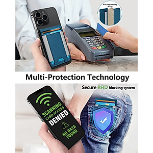 2-in-1 Magsafe Wallet, Up-grade with iPhone Wallet and Adjustable Stand, Open ID Window, Magnetic Wallet for iPhone 15/14 Pro Max/14 Pro/14/14 Plus/13/12 Series, 9 Cards Holder, Vegan Leather, Blue