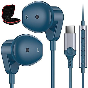 USB C Headphones for iPad 2022,USB Type C Earphones HiFi Stereo USB C Wired Earbuds with Mic Volume Control for Samsung S23+ Ultra S22 S21 S20 A53 A54 Z Flip5/4 Fold5/4,Pixel 7 6 6a 5 4,OnePlus 11