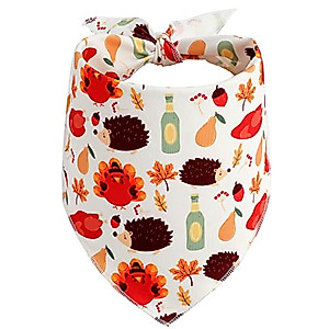 2 Pack Fall Thanksgiving Dog Bandanas Bibs Triangle Puppy Scarf Bibs Dog Kerchief Set Dog Bandana for Dogs Cat Pet