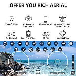 FDWYTY Drone with Camera, Mini Foldable FPV RC Quadcopter with 1080P HD Image / Live Video Remote Control Aircraft Toys Gifts for Kids Adults Boys Girls Beginners - 2 Batteries, 25 Mins Flight Time, Black