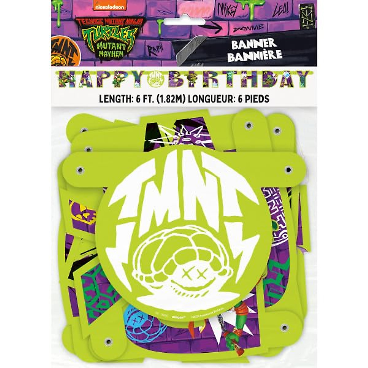 TMNT Teenage Mutant Ninja Turtles Birthday Party Supplies Bundle includes 1 Party Door Poster, 1 Happy Birthday Banner, 1 Dinosaur Sticker Sheet