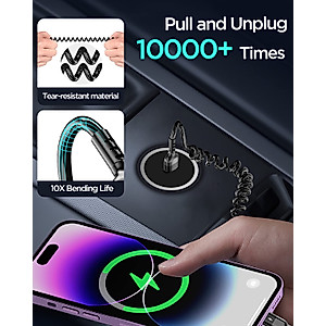 AICase Coiled Lightning Cable for Car 2 Pack, Coil iPhone Charger Cable Compatible with iPhone 14 Pro Max/13 pro max/12 Pro/12/11/XS/XS Max/XR/X/8/8 Plus/Pad_3.2 ft