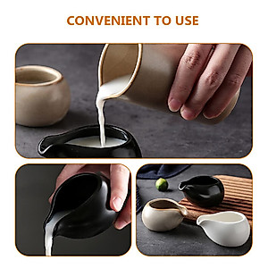 Angoily Mini Creamer Pitcher Mini Creamer Pitcher Sauce Pitcher Gravy Boat Small Milk Kettle With Dripless Lip Spout For Gravy, Warming Sauces, Salad Dressings, Milk